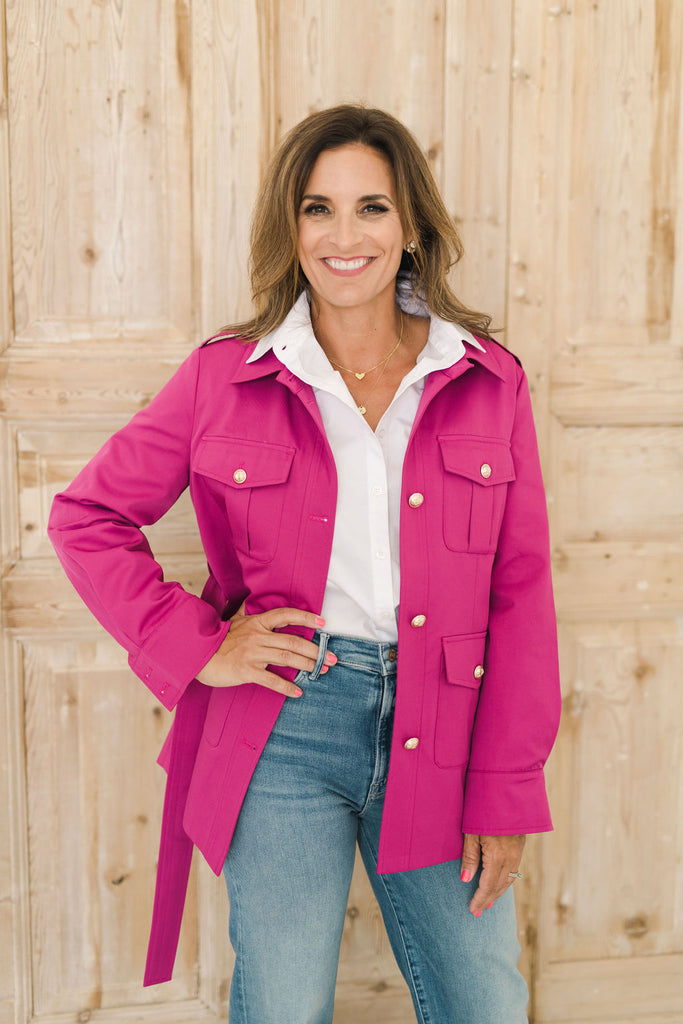 Berry Pink Belted Jacket | HEIDI HOUSTON – Heidi Houston