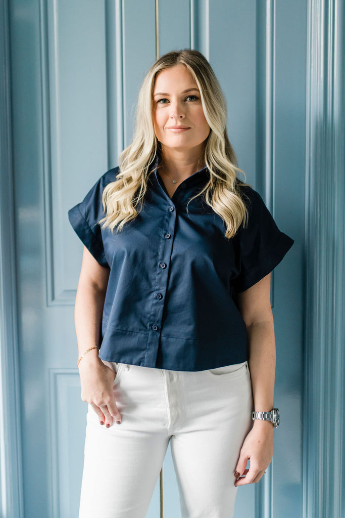Shorty Shirt Navy | HEIDI HOUSTON – Heidi Houston