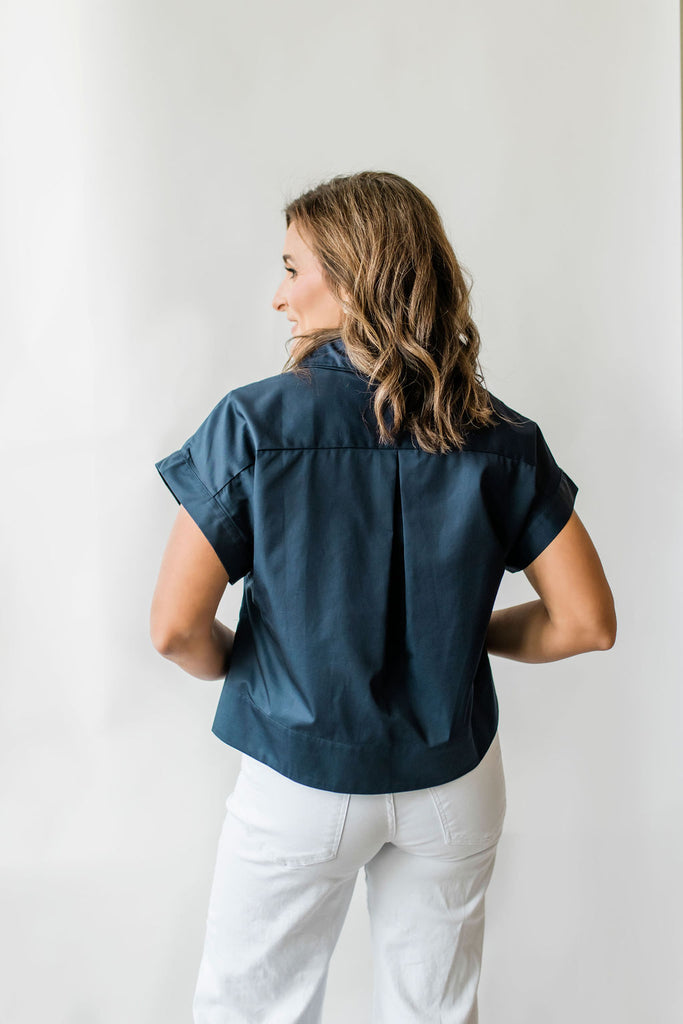Shorty Shirt Navy | HEIDI HOUSTON – Heidi Houston